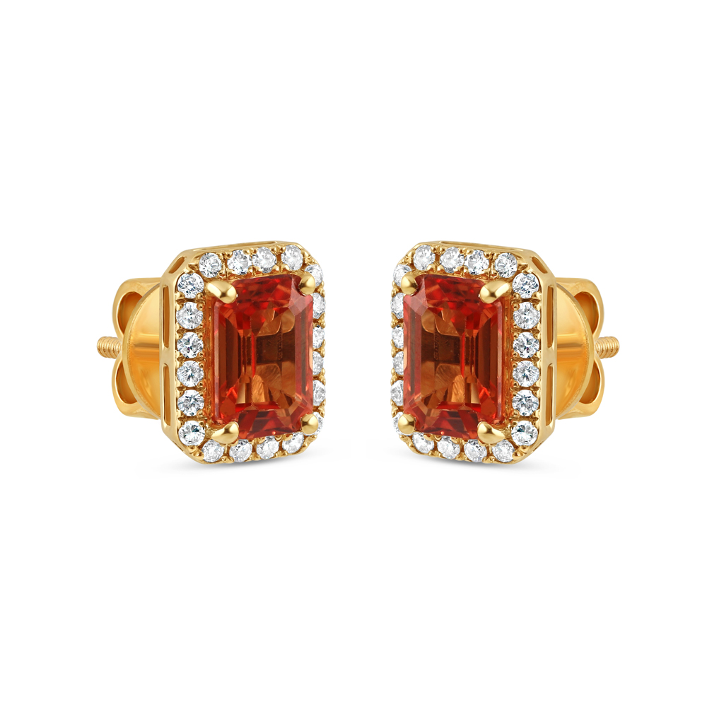 18ct Yellow Gold Diamond with Sapphire Stud Earrings Online UK