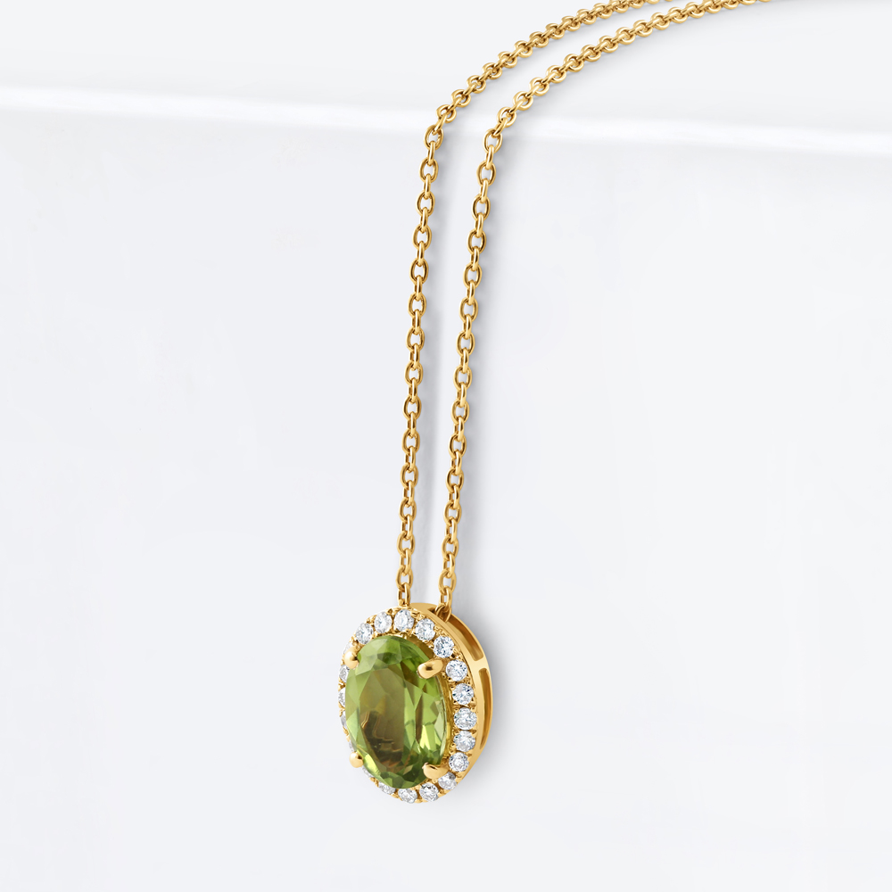 Peridot necklace gold chain store