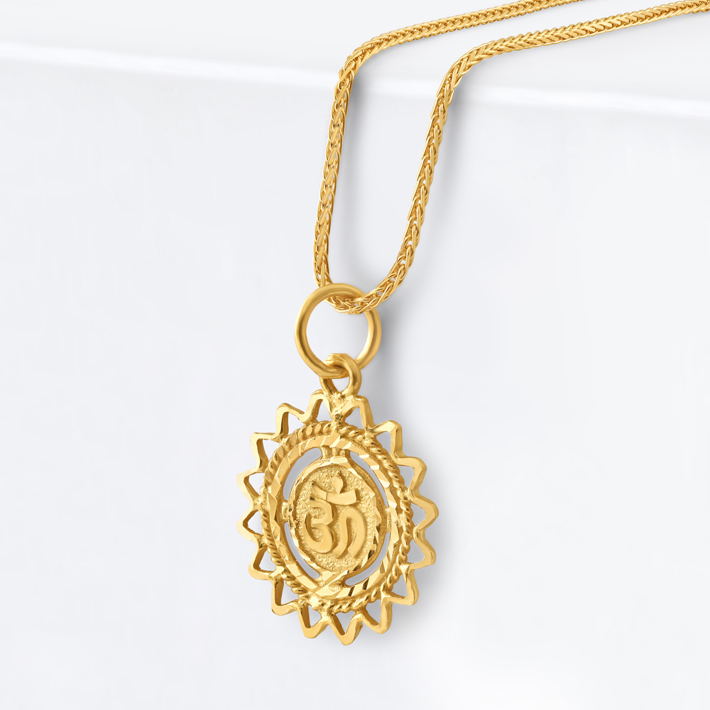 22ct Gold Om Pendant Unisex Jewellery PureJewels UK