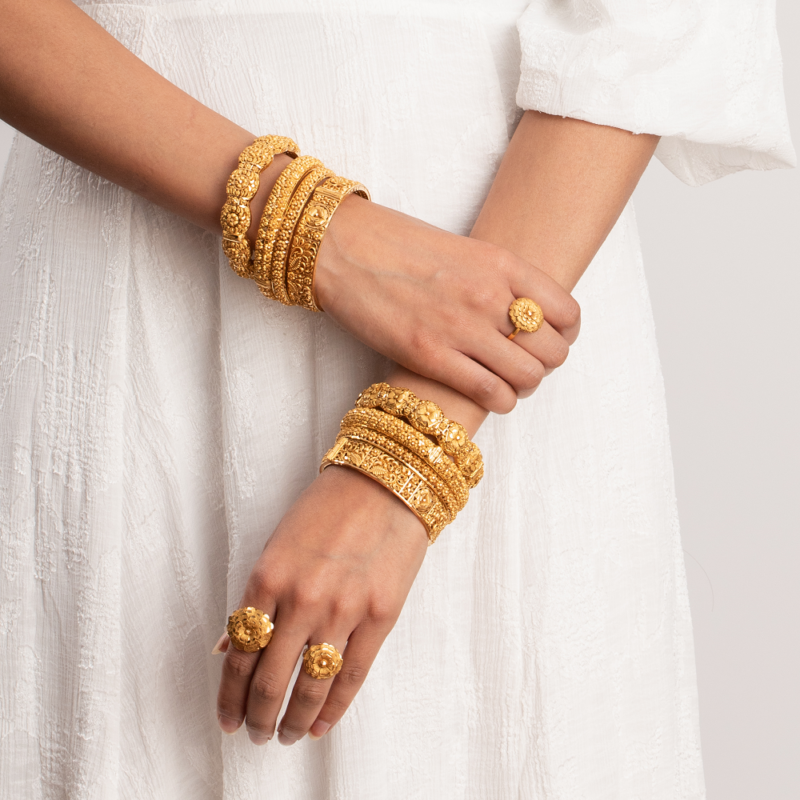 22 carat Gold Bridal kada Rosettes Collection Purejewels UK