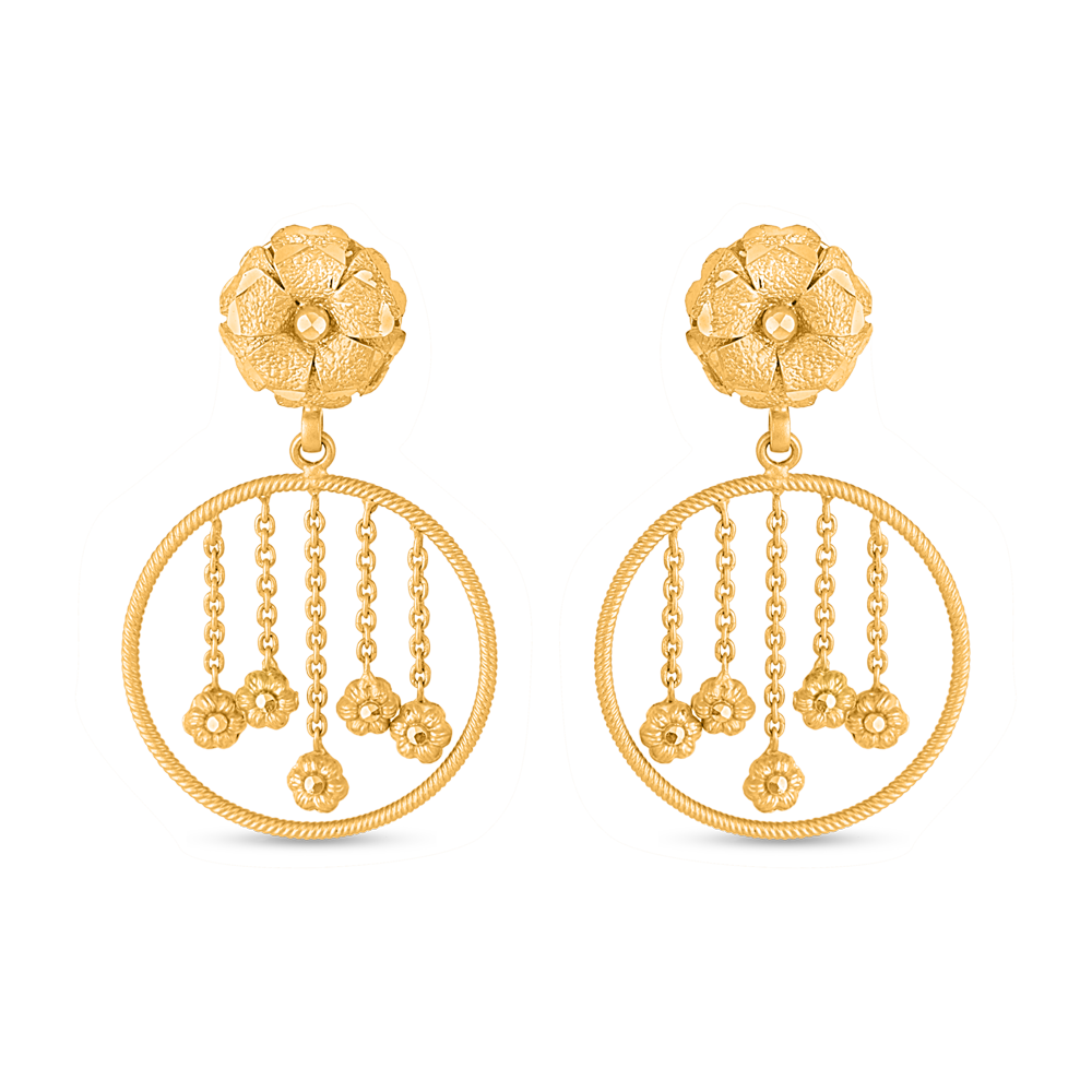 22ct Sunrise Gold Fancy Drop Earrings online at PureJewels UK