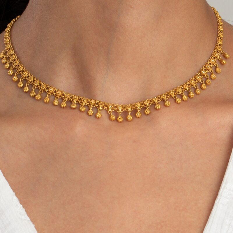 22ct Sunrise Gold Necklace Rosettes Collection 16.5 Inches