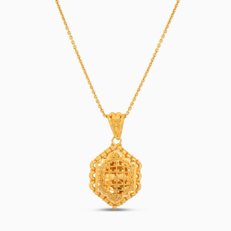 Golden Grid Pendant | 22ct Gold Traditional Pendant
